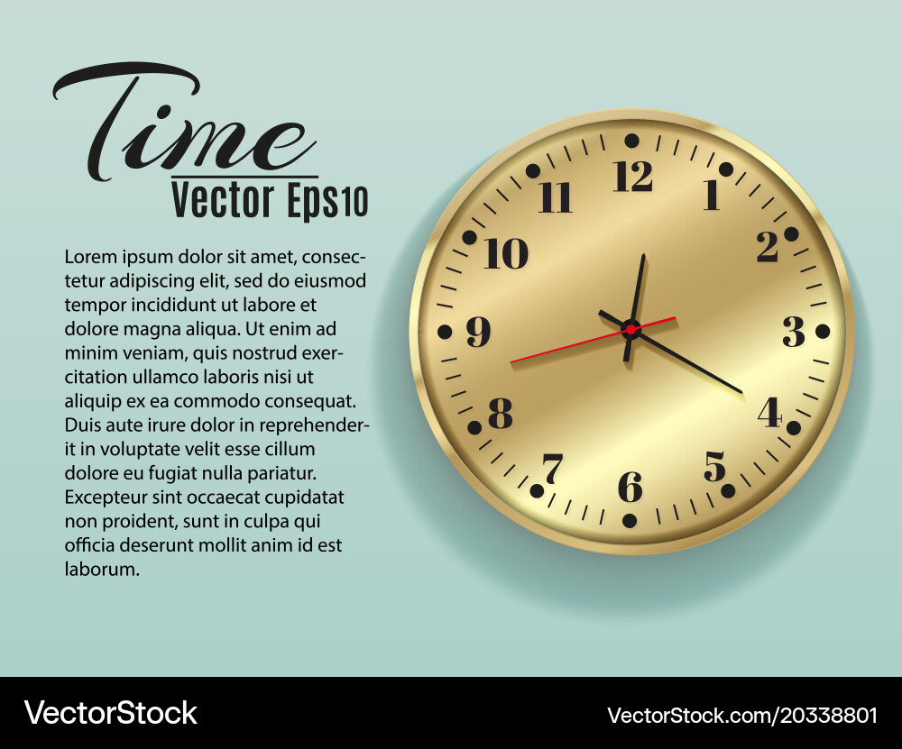 Wall clock office template design Royalty Free Vector Image