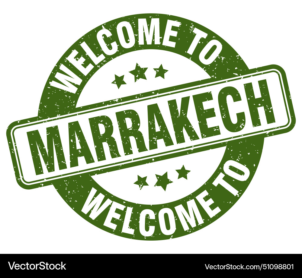 Welcome to marrakech stamp round sign Royalty Free Vector