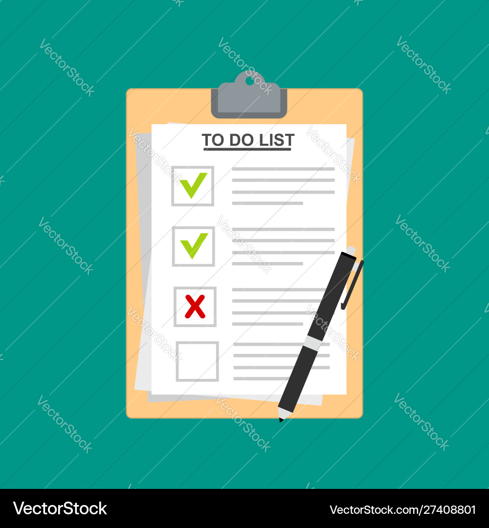 White checklist questionnaire paper square box Vector Image