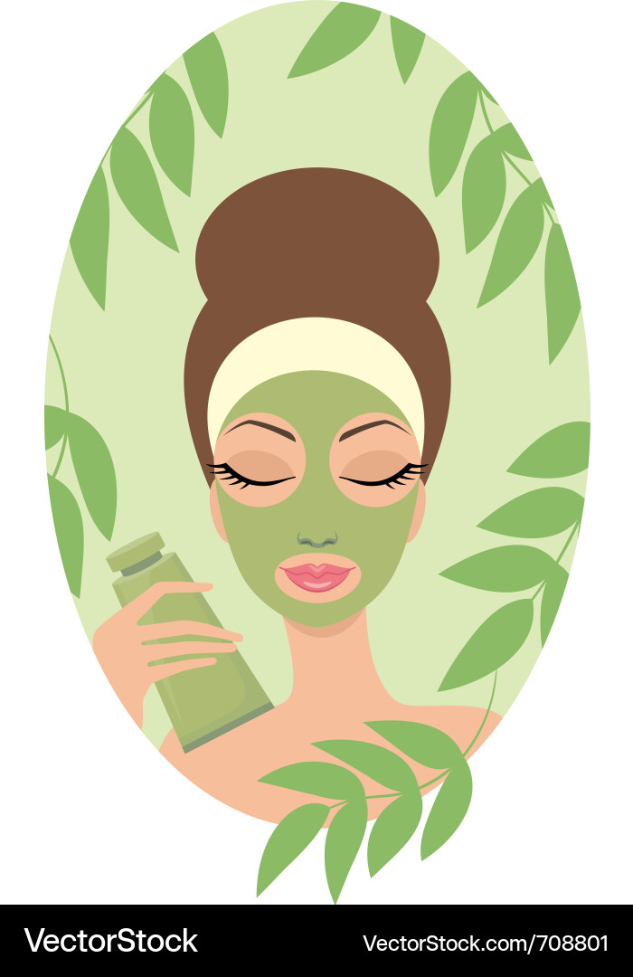 Woman with facial mask Royalty Free Vector Image