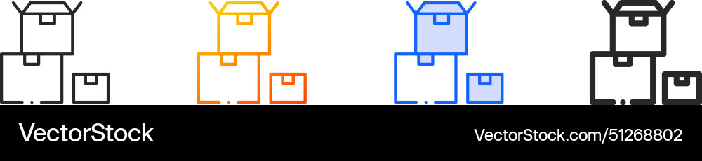 Box iconthin linear gradient blue stroke and bold Vector Image