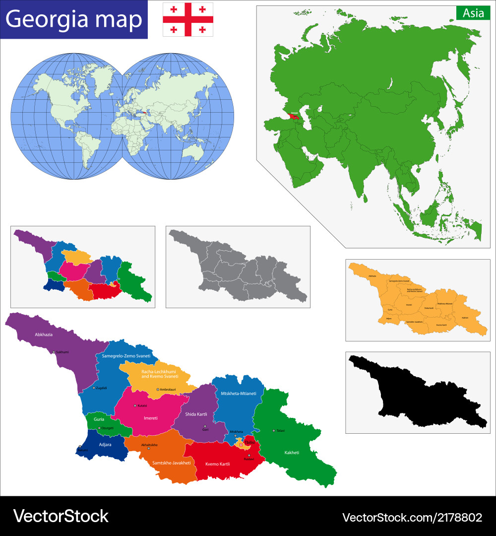 Georgia map Royalty Free Vector Image - VectorStock