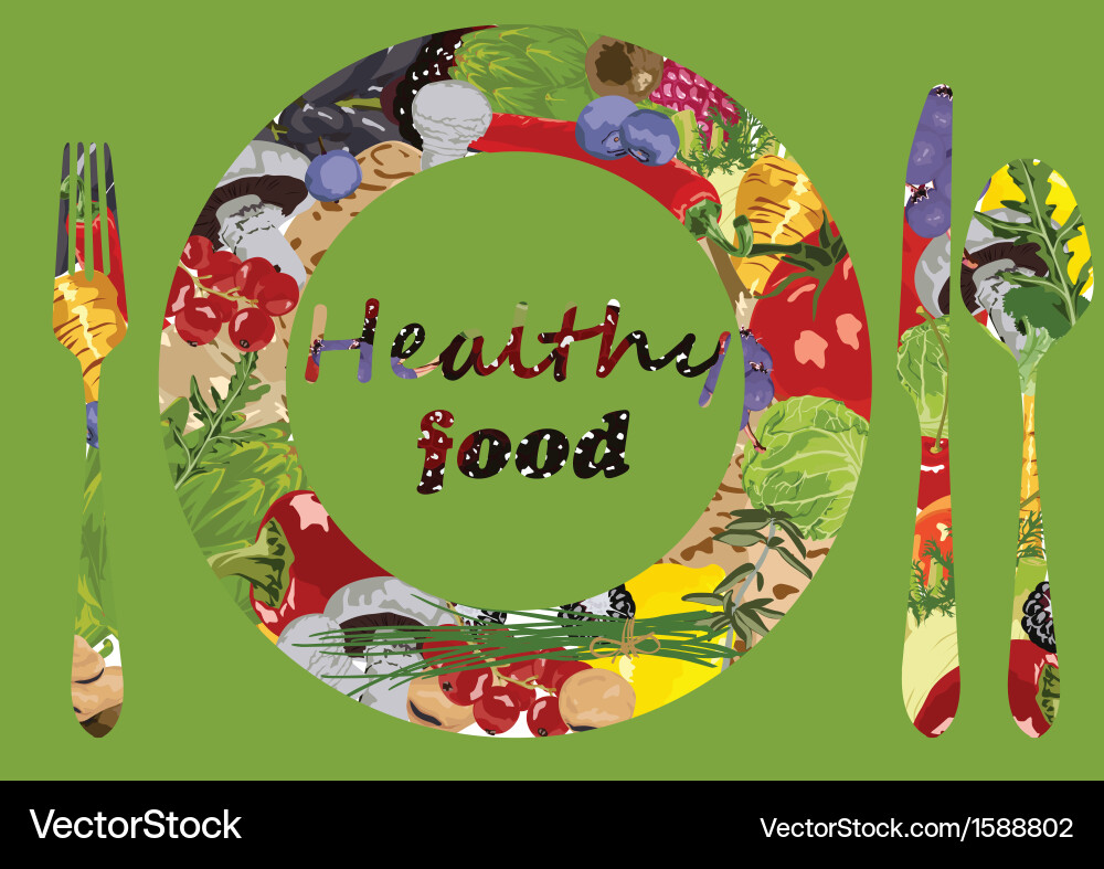 Healthy eating Royalty Free Vector Image - VectorStock