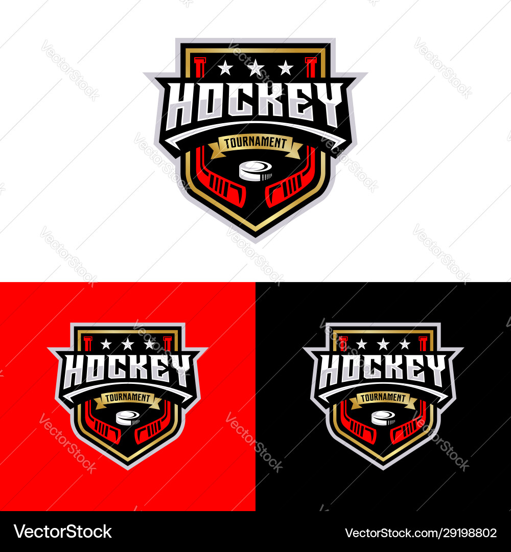 Hockey Tournament Logo Template Royalty Free Vector Image