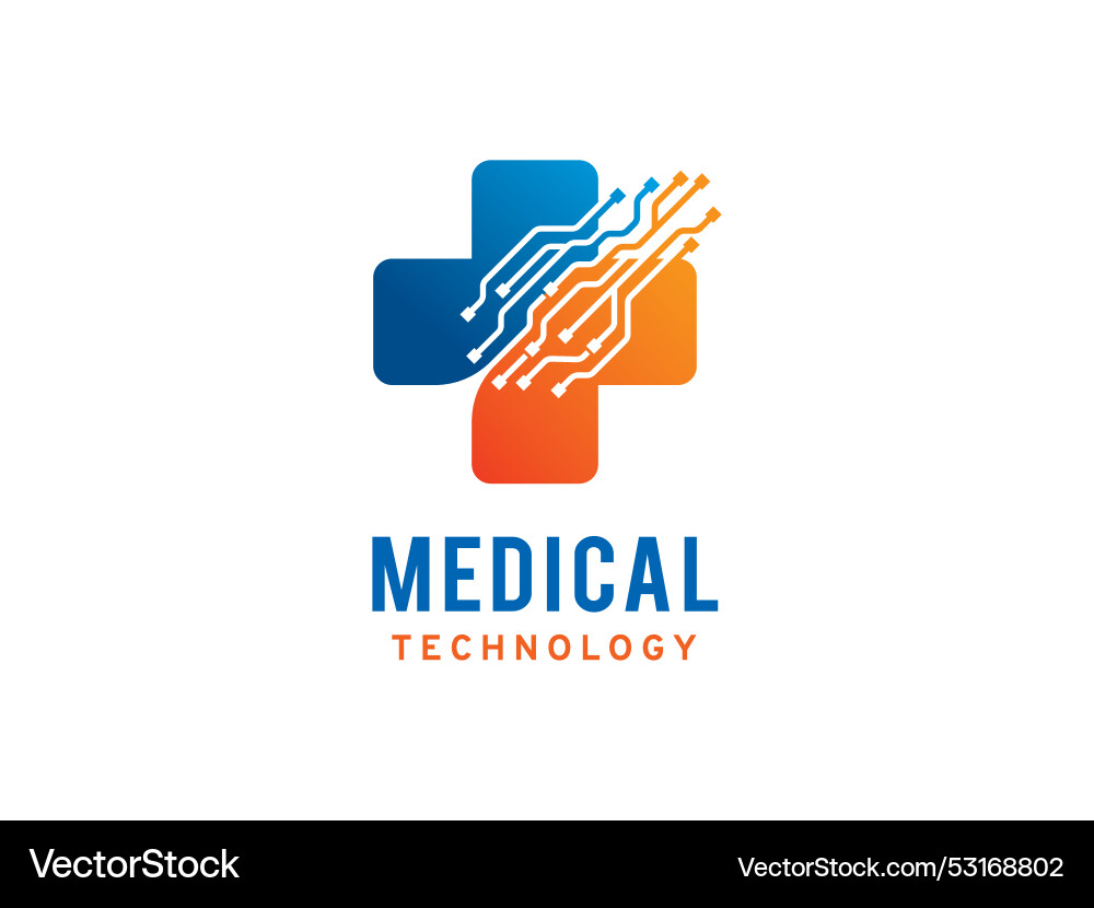 Medical technology logo symbol or icon template Vector Image