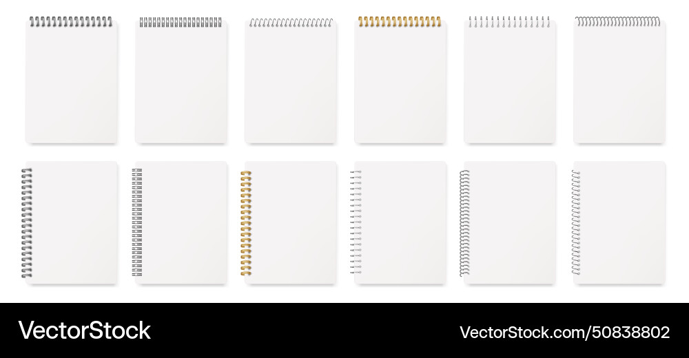 Realistic notebook empty pages of diary Royalty Free Vector