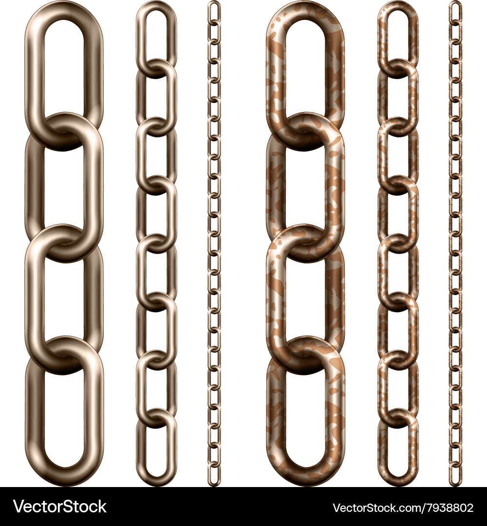 Set of metal chain Royalty Free Vector Image - VectorStock