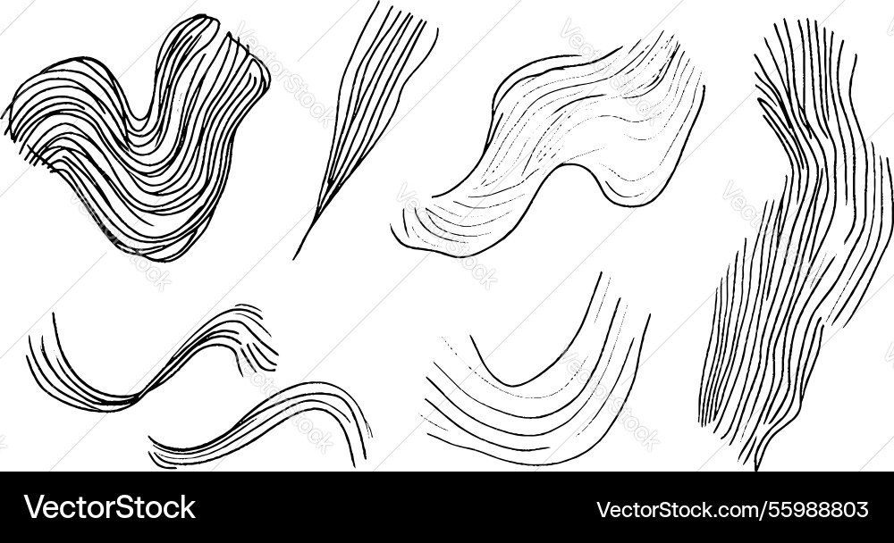 A collection of abstract line art designs Vector Image