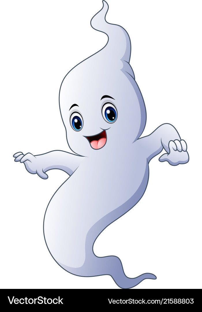 Cute cartoon halloween ghos Royalty Free Vector Image