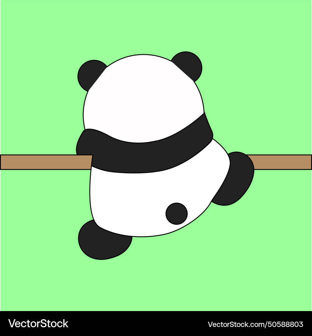 Cute panda hanging on tree branch Royalty Free Vector Image