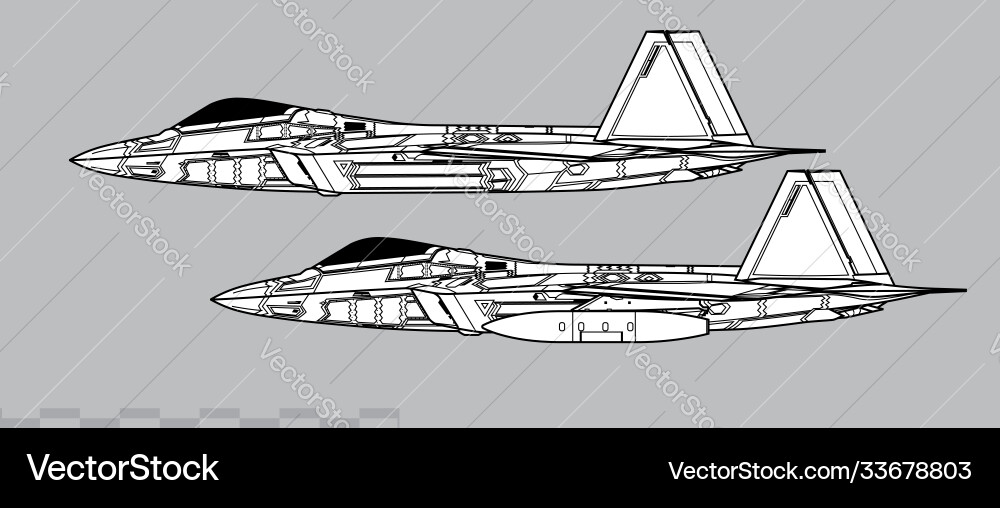 F-22 Raptor Stealth Fighter Royalty Free Vector Image