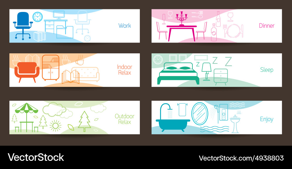 Furniture concept banner Royalty Free Vector Image