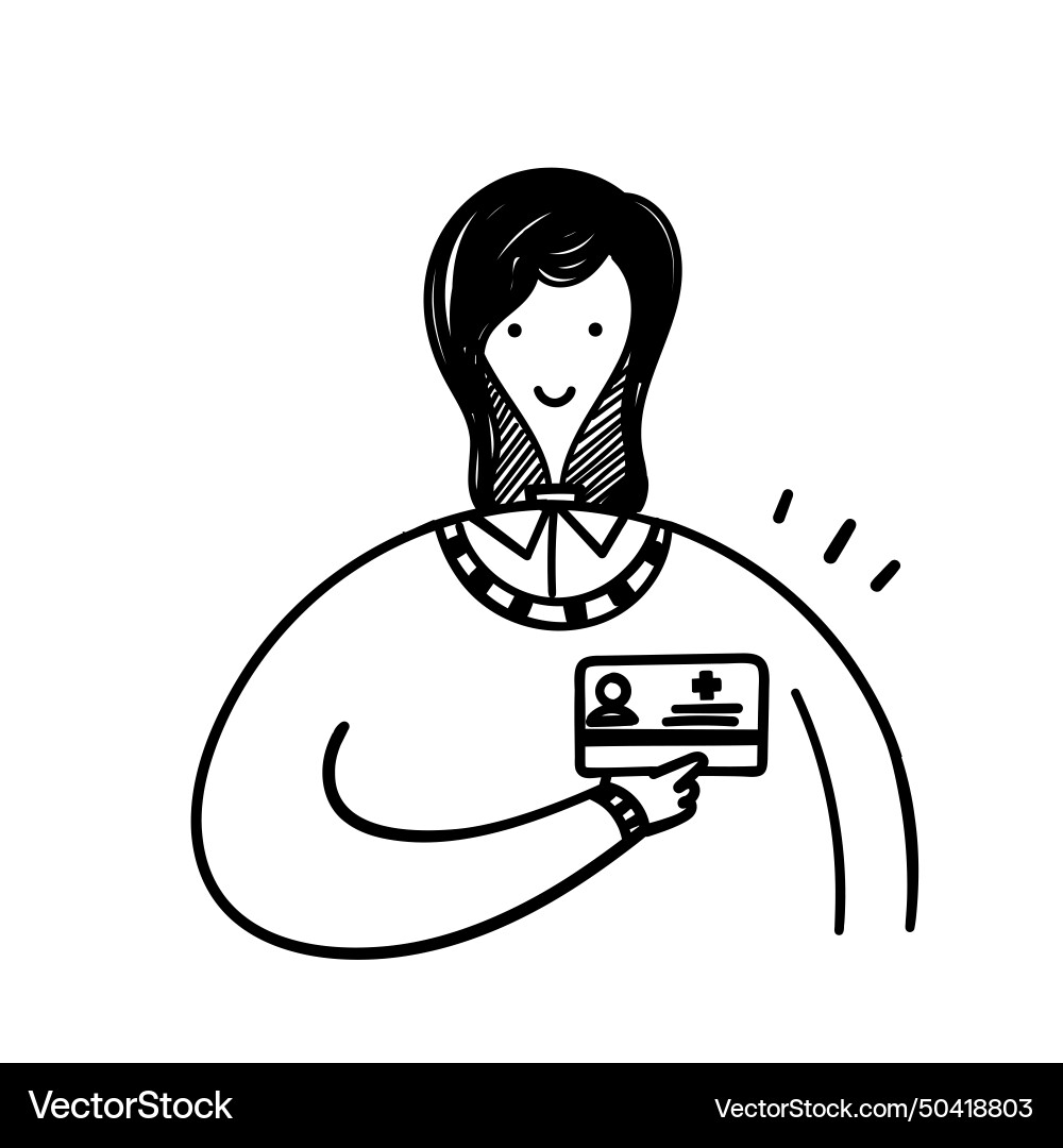 Hand drawn doodle medical card Royalty Free Vector Image