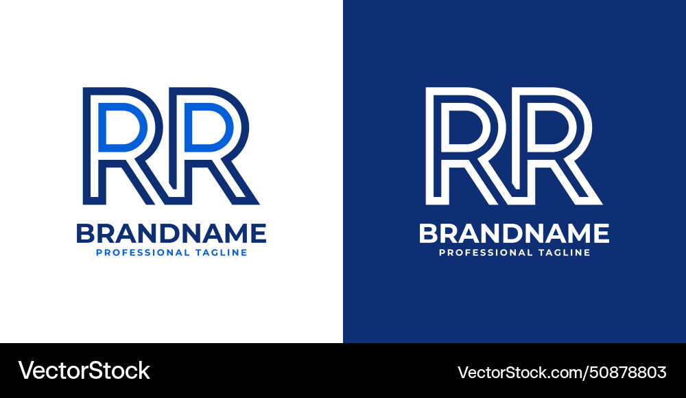 Letters rr line monogram logo suitable Royalty Free Vector