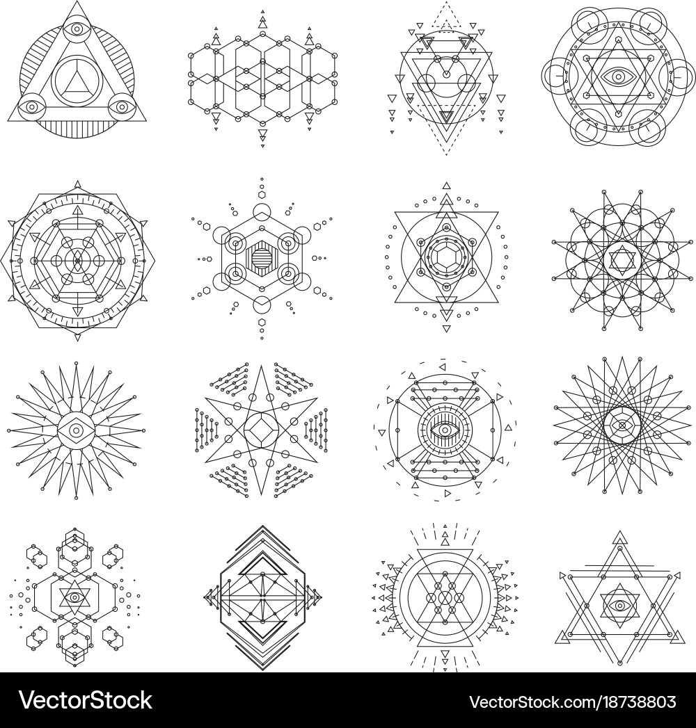 Sacred Geometry Line Art Royalty Free Vector Image