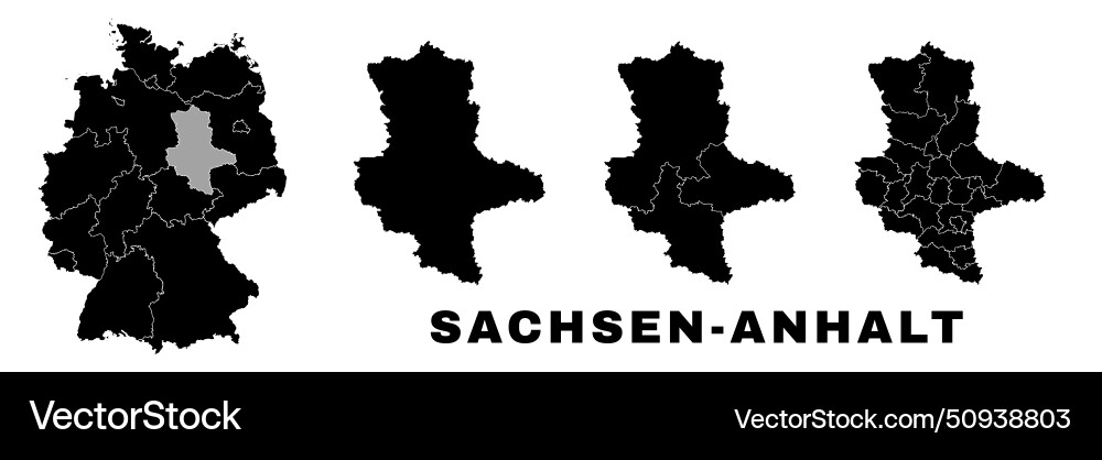 Saxony-anhalt map german state germany Royalty Free Vector
