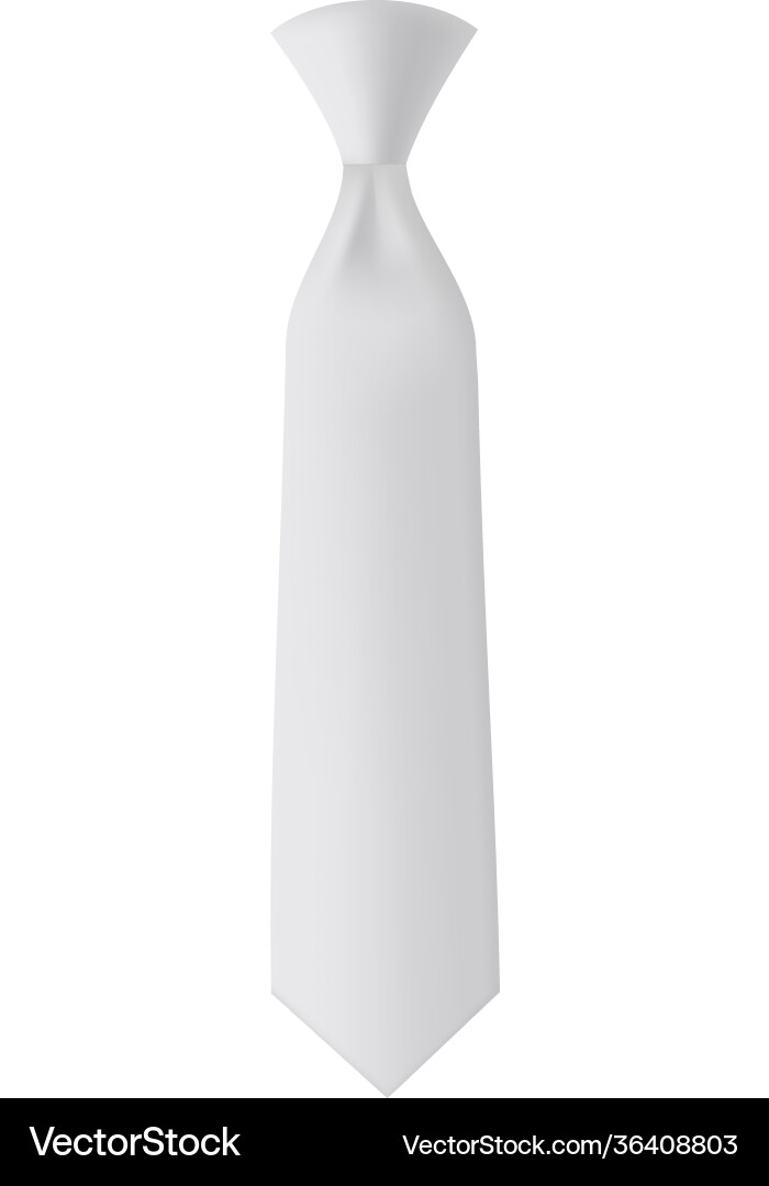 Tie mockup isolated on white background Royalty Free Vector