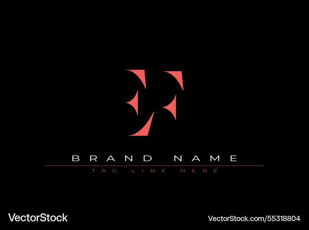 Abstract letter ef minimal logo design template Vector Image