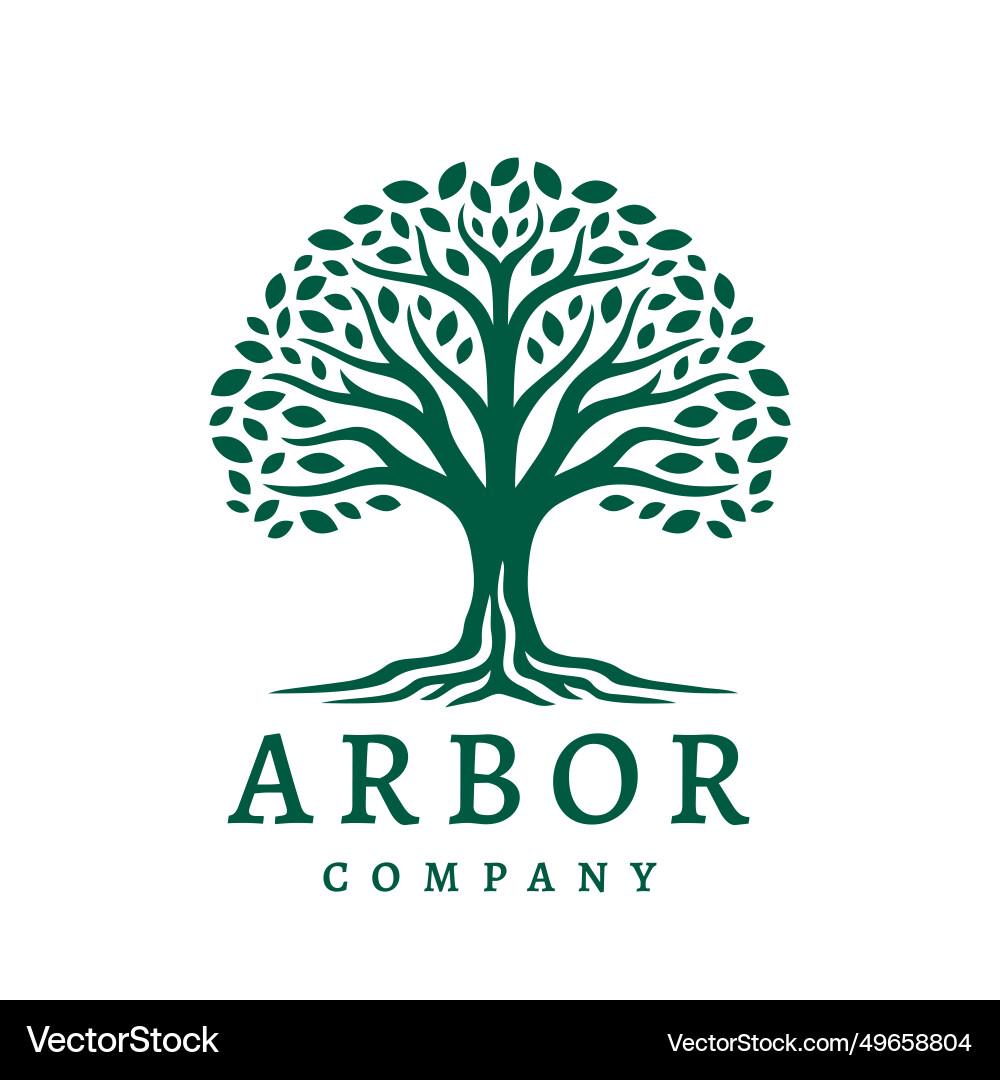 Arbor garden tree logo template Royalty Free Vector Image