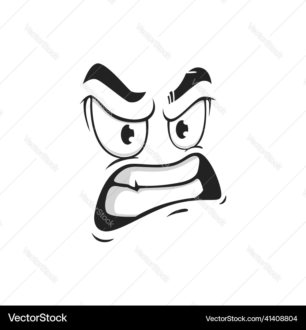 Cartoon face with gnash teeth angry emoji Vector Image