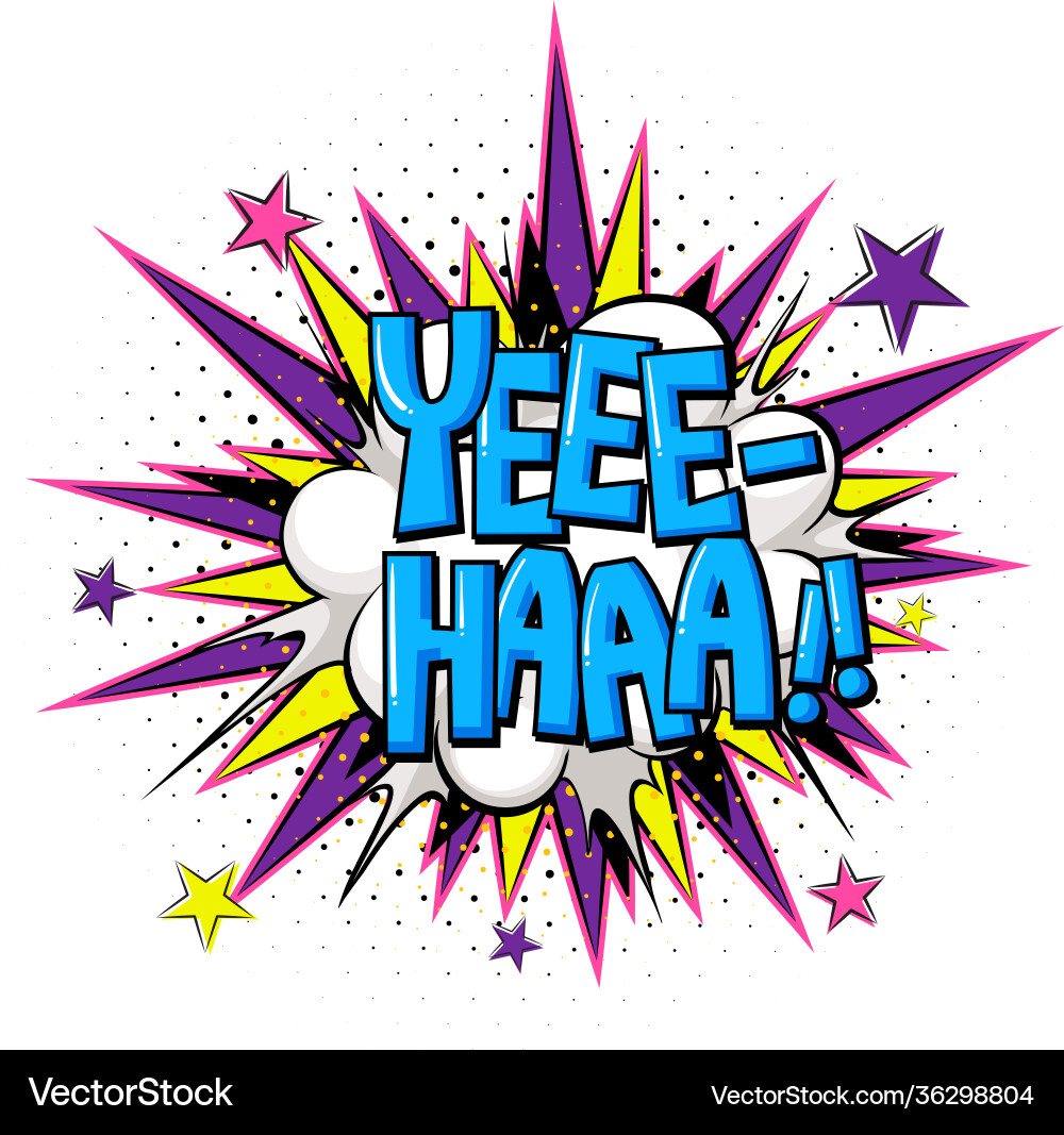 Comic Sprachblase mit Ye-haa Text Lizenzfreies Vektorbild