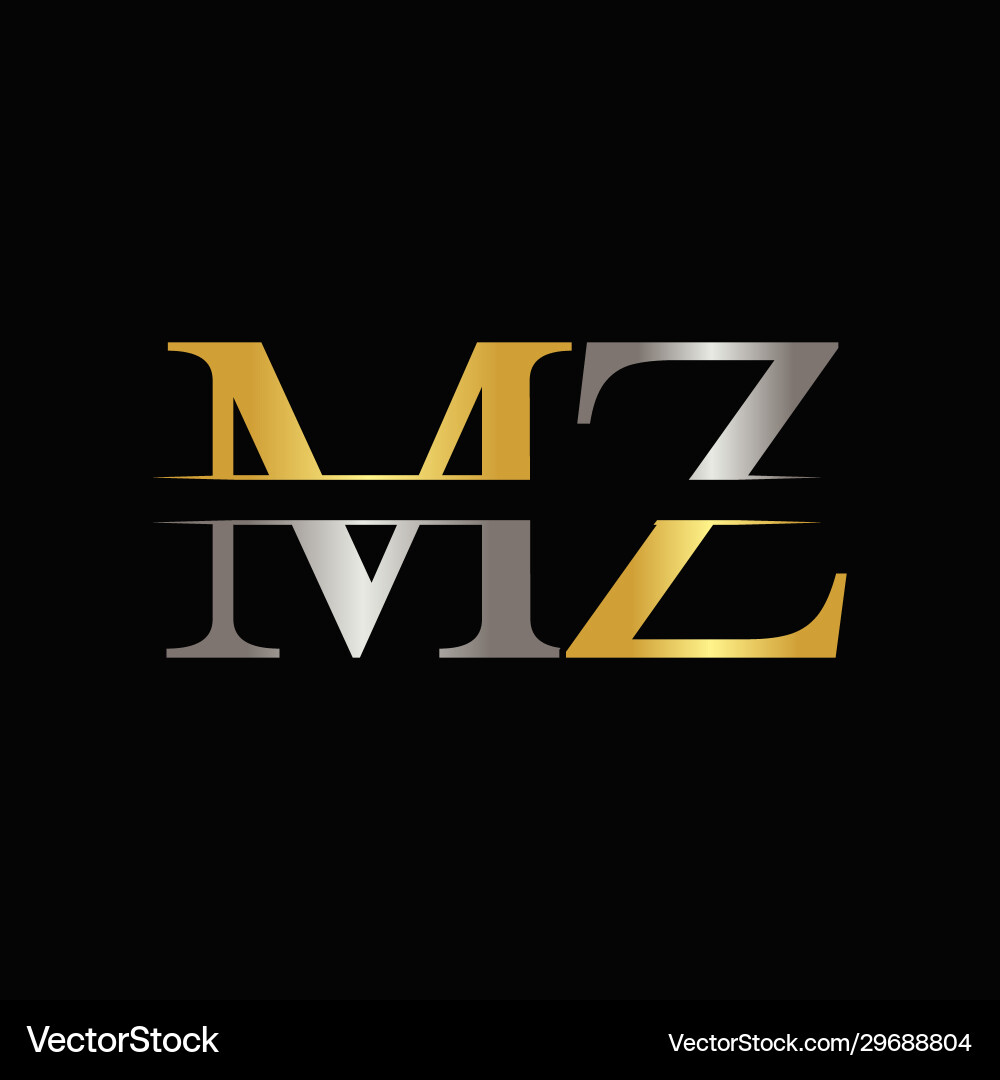 Initial mz letter logo design template abstract Vector Image