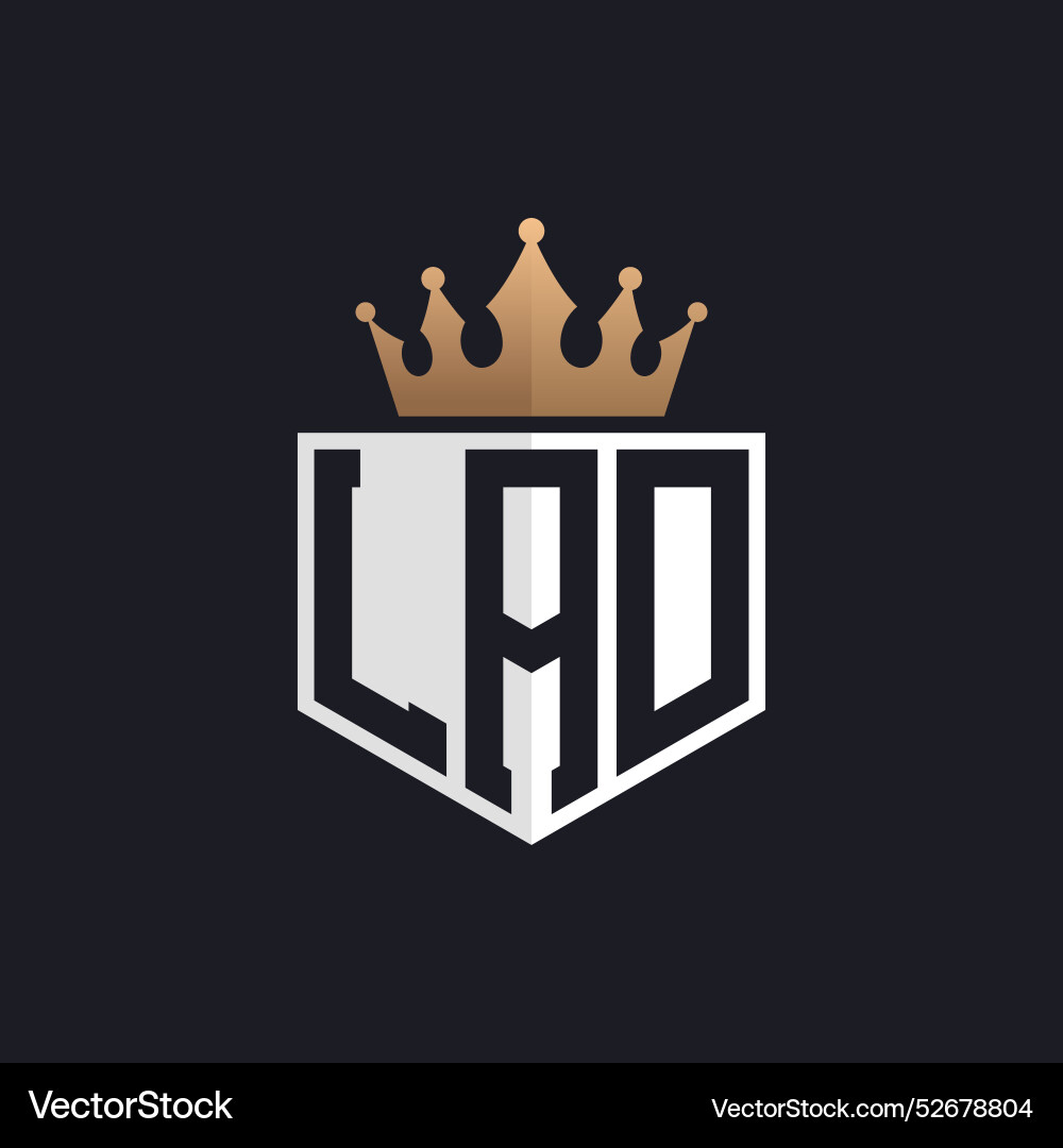 Luxury lad logo with crown elegant initials Vector Image