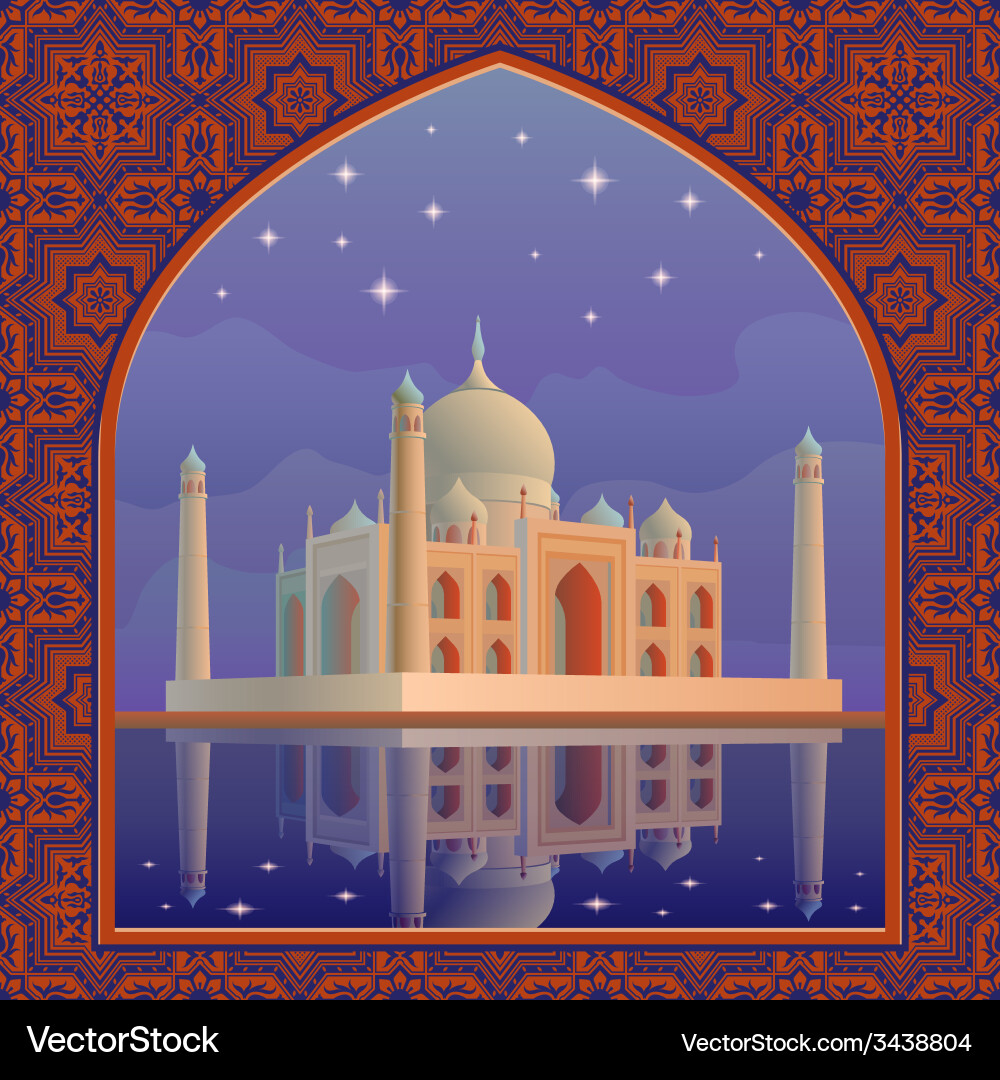 Taj postcard Royalty Free Vector Image - VectorStock