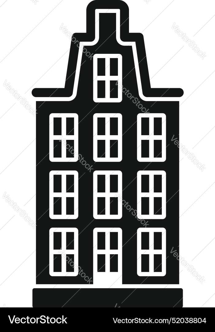 Typical dutch house facade building icon showing Vector Image