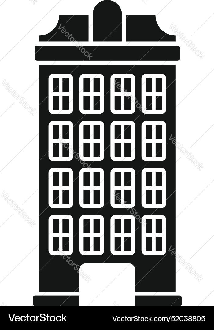 Dutch traditional narrow brick house facade Vector Image