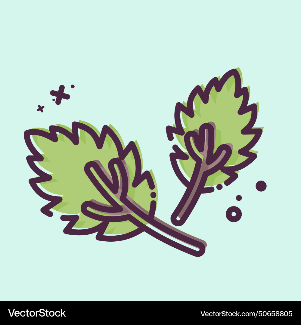 Icon basil related to spice symbol mbe style Vector Image