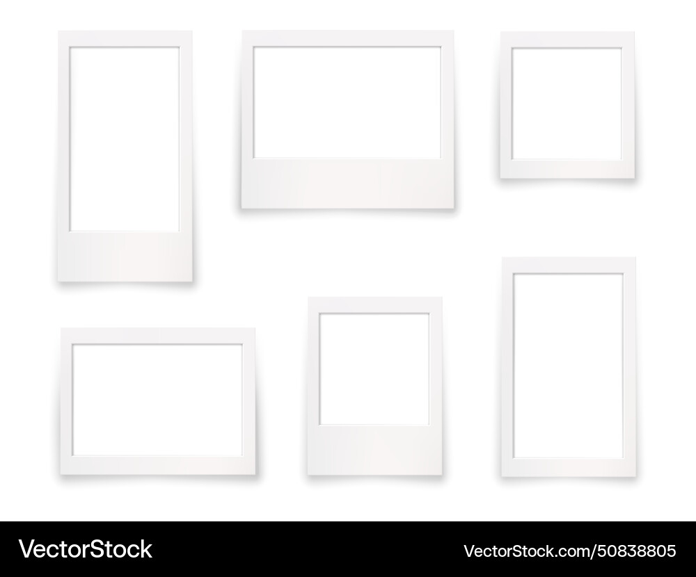 Instant photograph realistic photo frames Vector Image