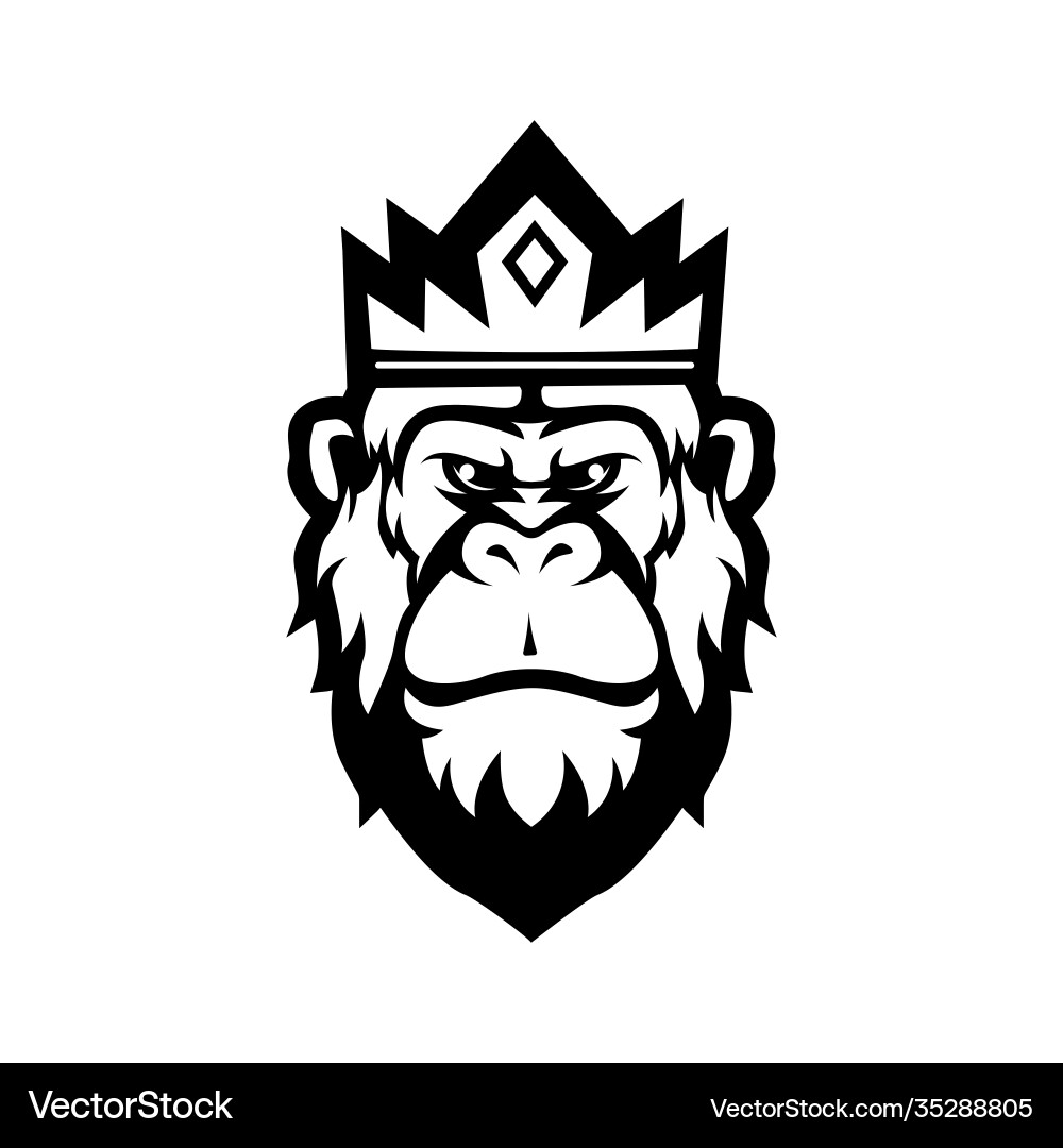 King Kong Mascot Logo - Gorilla Silhouette Vector Image
