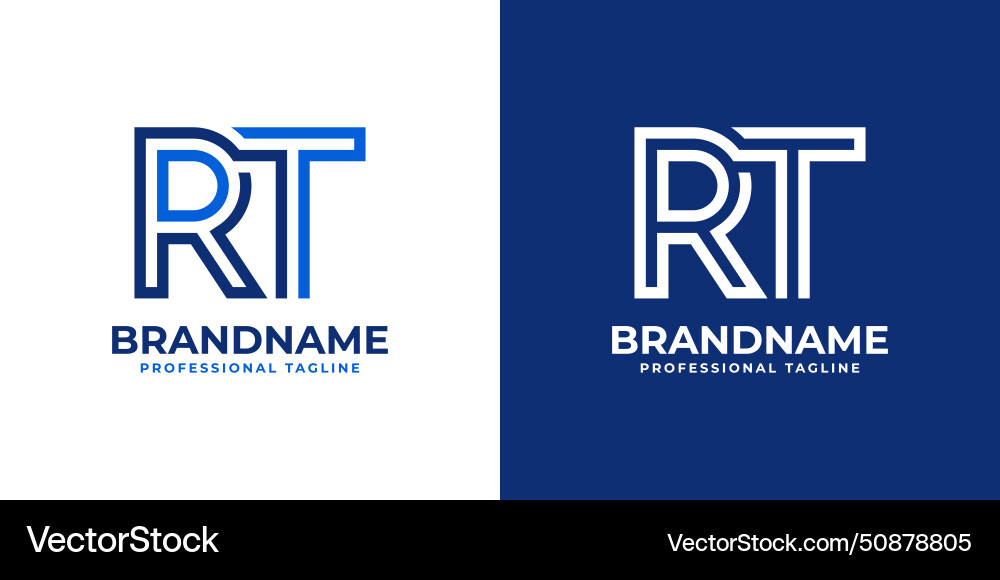 Letters rt line monogram logo suitable Royalty Free Vector