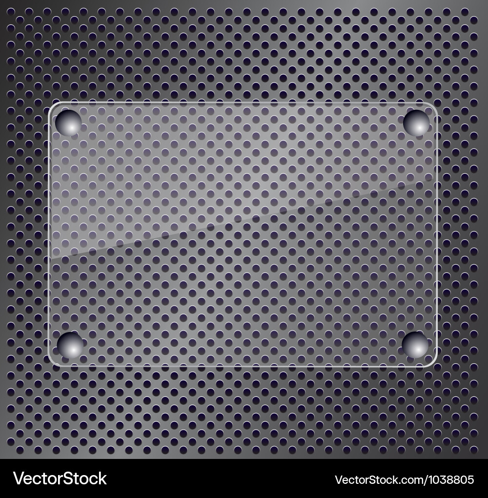 Metallic Plate with Glass Texture Royalty Free Vector Image