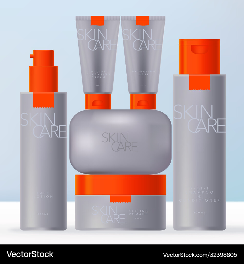 Minimal mens toiletries packaging Royalty Free Vector Image