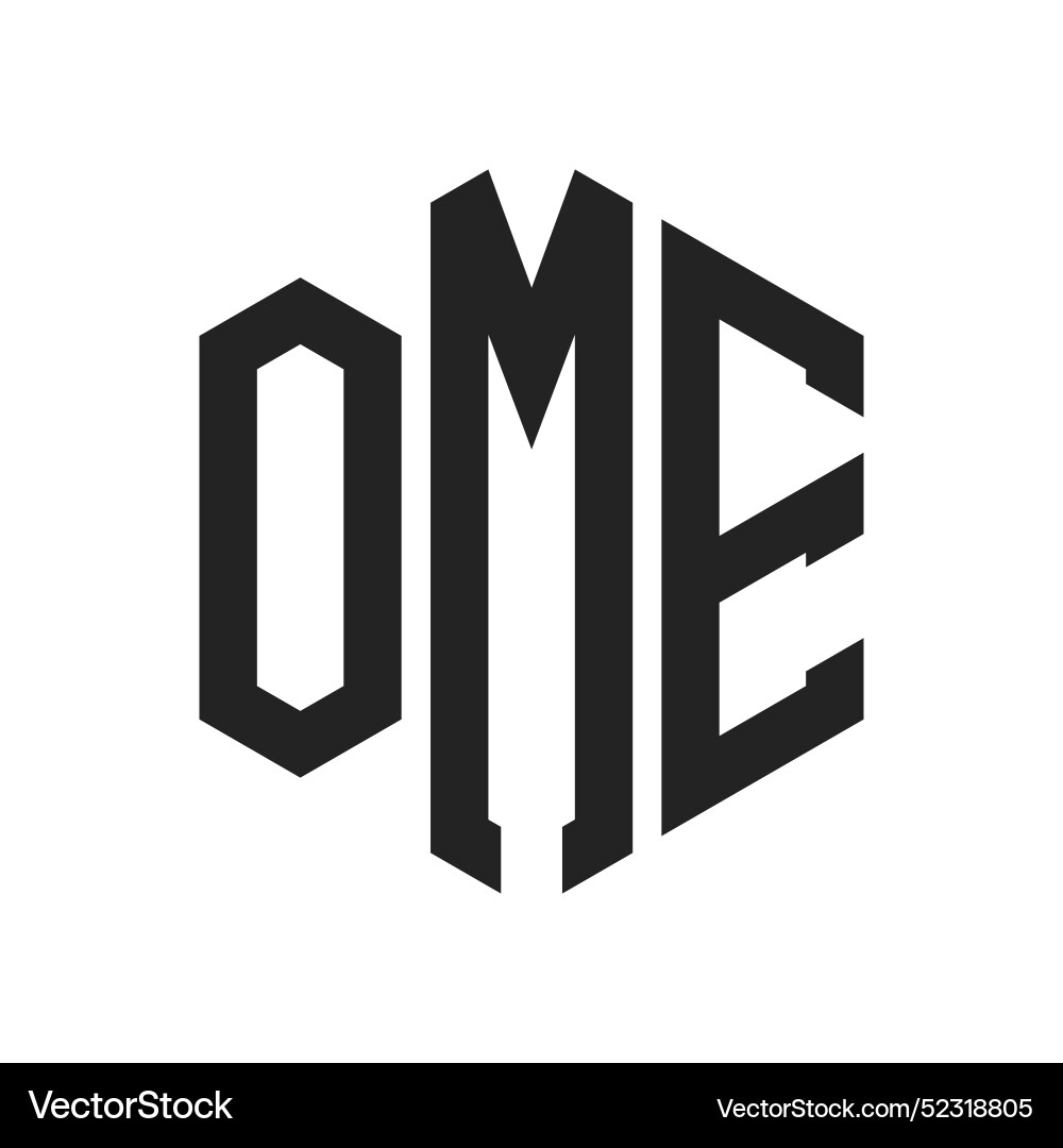 Ome logo design initial letter monogram Royalty Free Vector