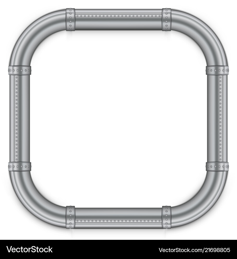 Realistic steampunk copper metal tubes set Vector Image