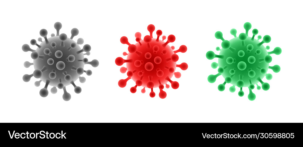 Set coronavirus symbol different color virus Vector Image