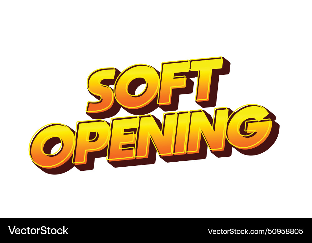 Soft opening text effect in 3d look and eye Vector Image