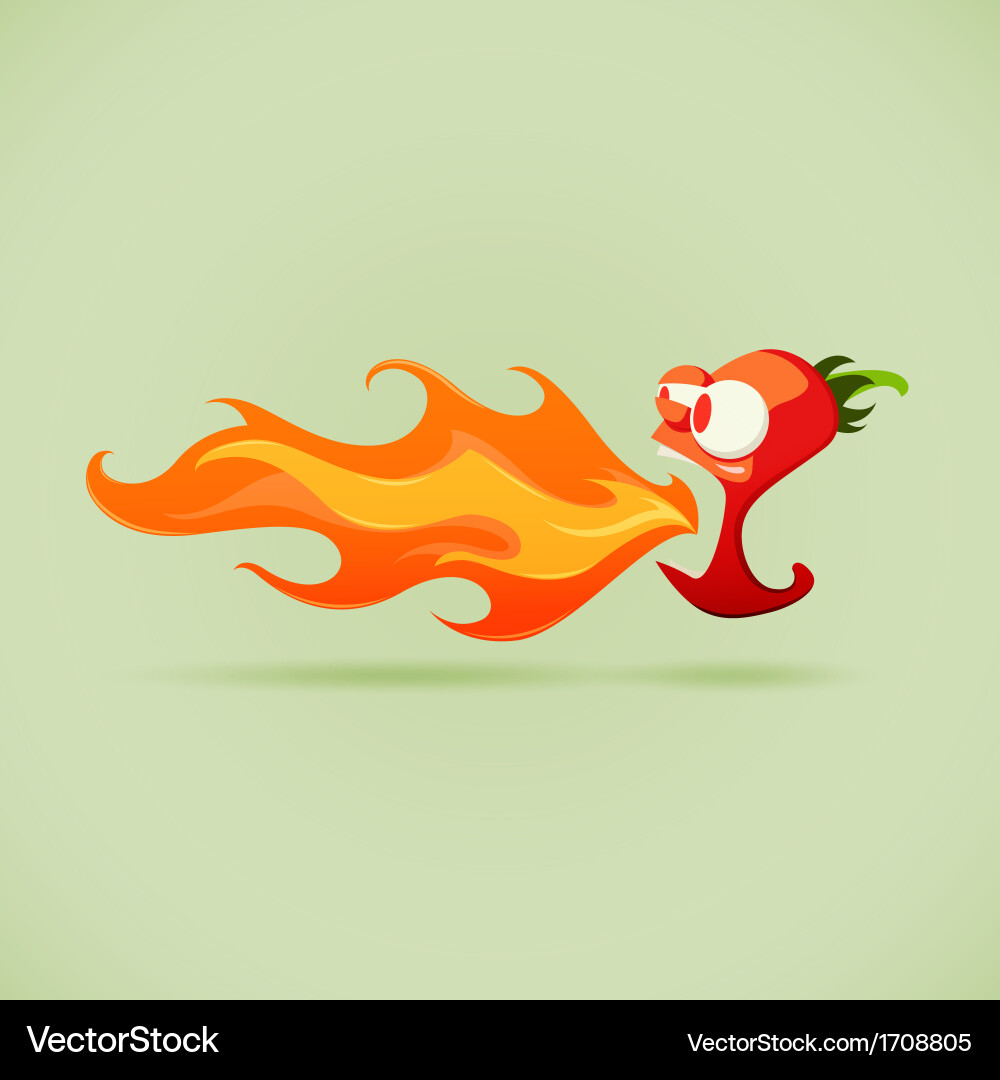 Very hot chilli pepper Royalty Free Vector Image