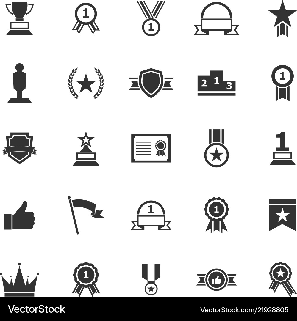 Winner icons on white background Royalty Free Vector Image
