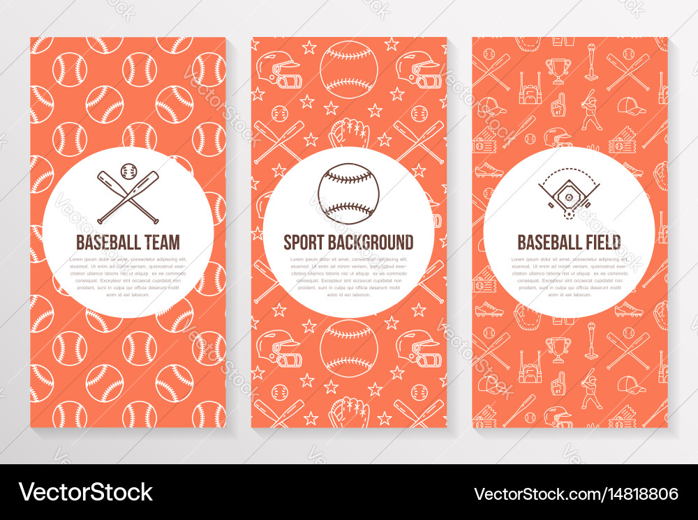 Baseball softball sport game brochure template Vector Image