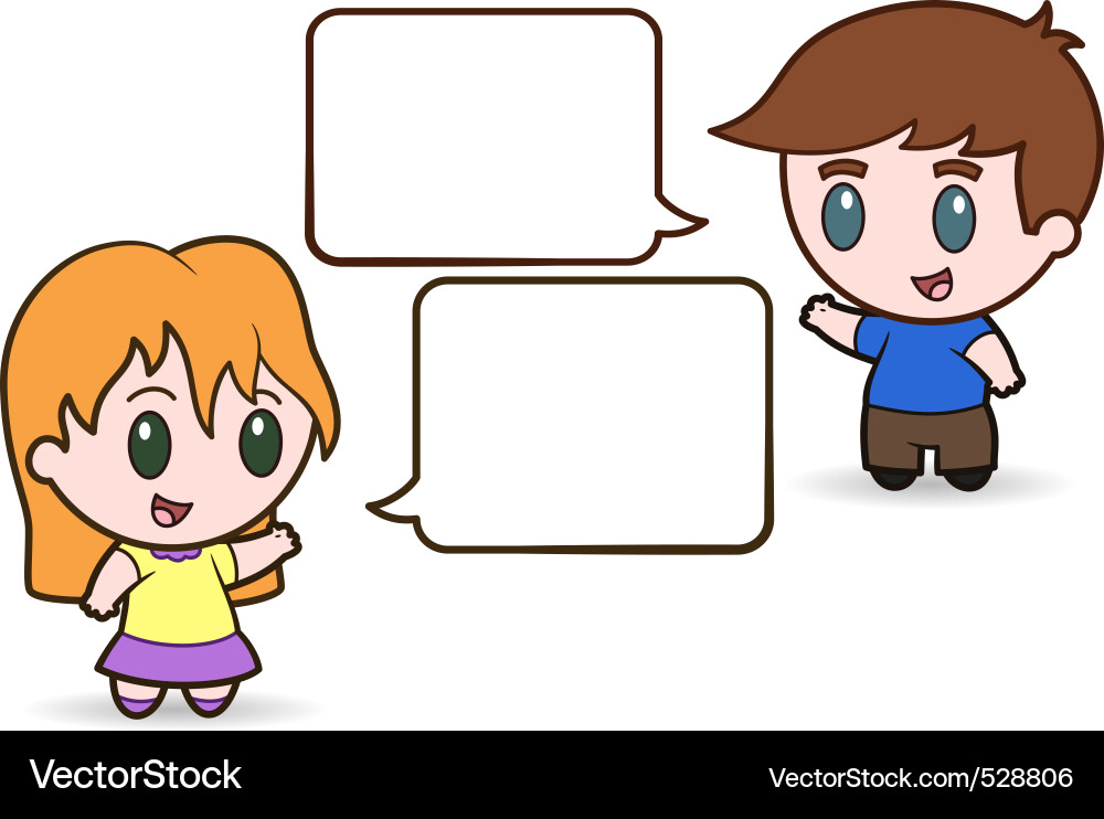 Children talking Royalty Free Vector Image - VectorStock