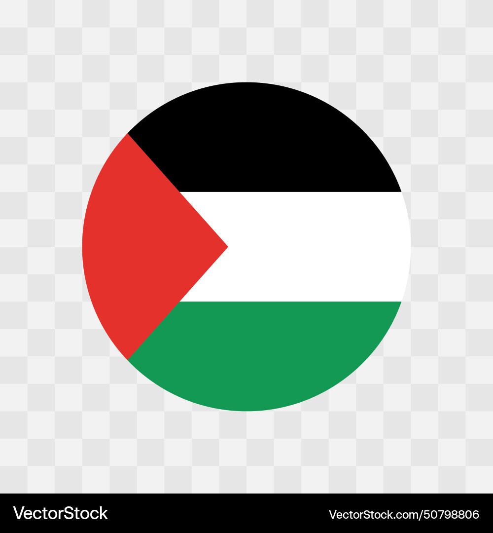 Circle flag of palestine Royalty Free Vector Image