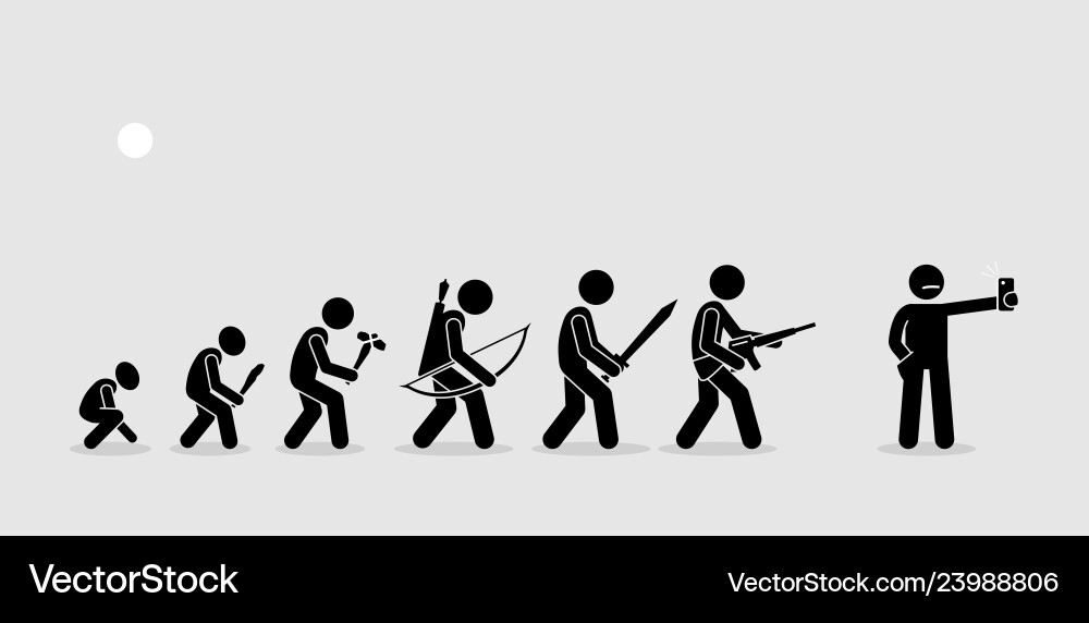Evolution of human weapons on a history timeline Vector Image