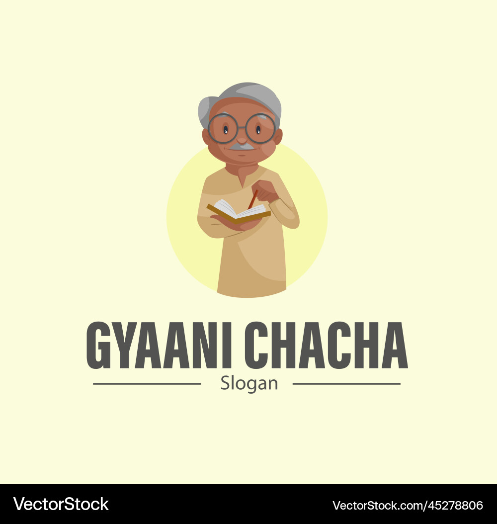Gyaani chacha mascot logo Royalty Free Vector Image