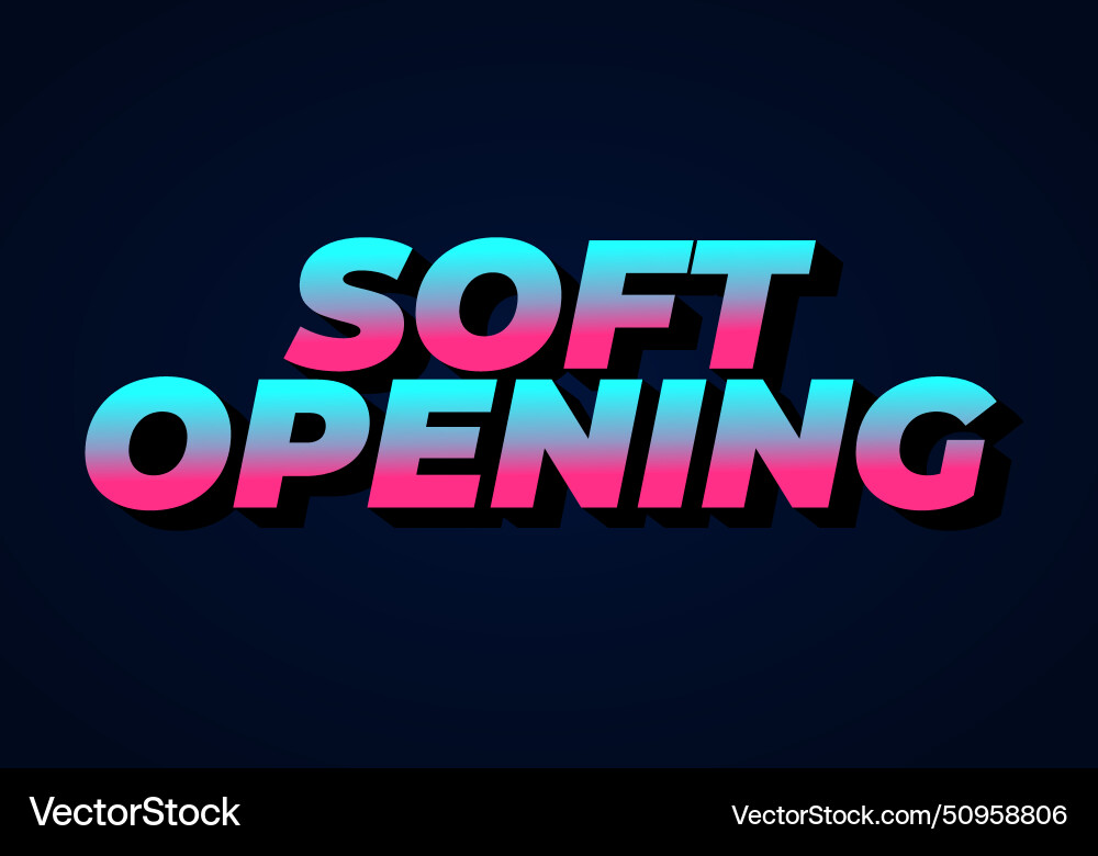 Soft opening text effect in 3d look and eye Vector Image