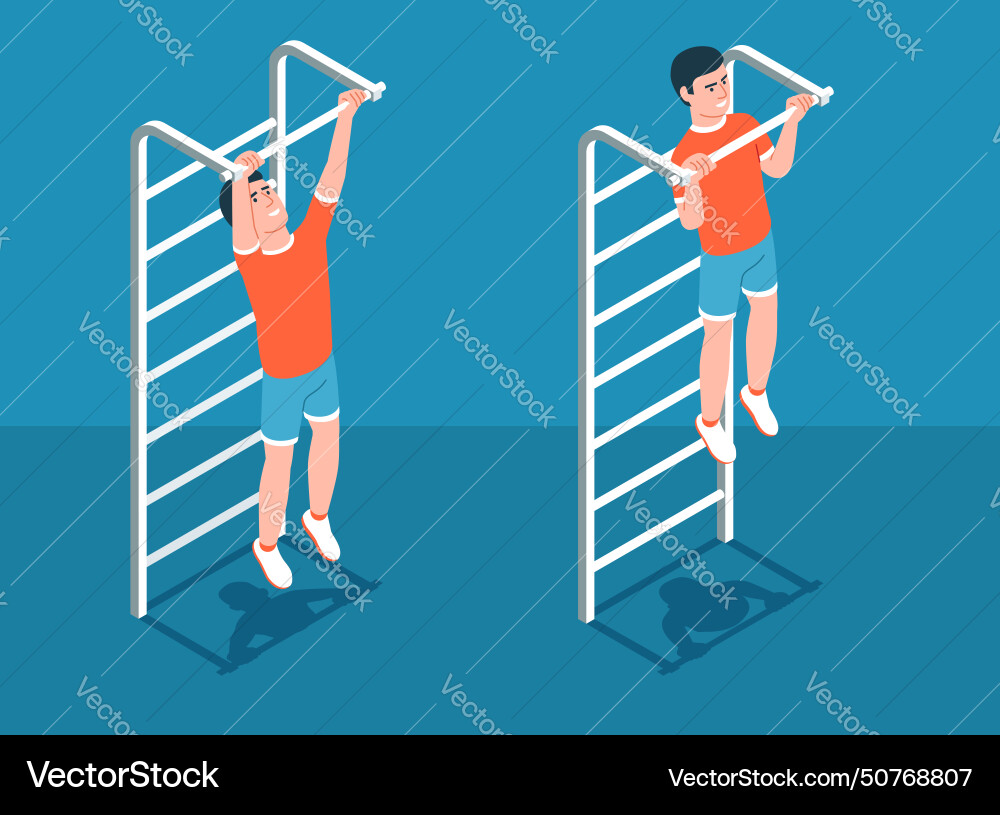 Chin-up on bar exercise bodyweight athletic Vector Image