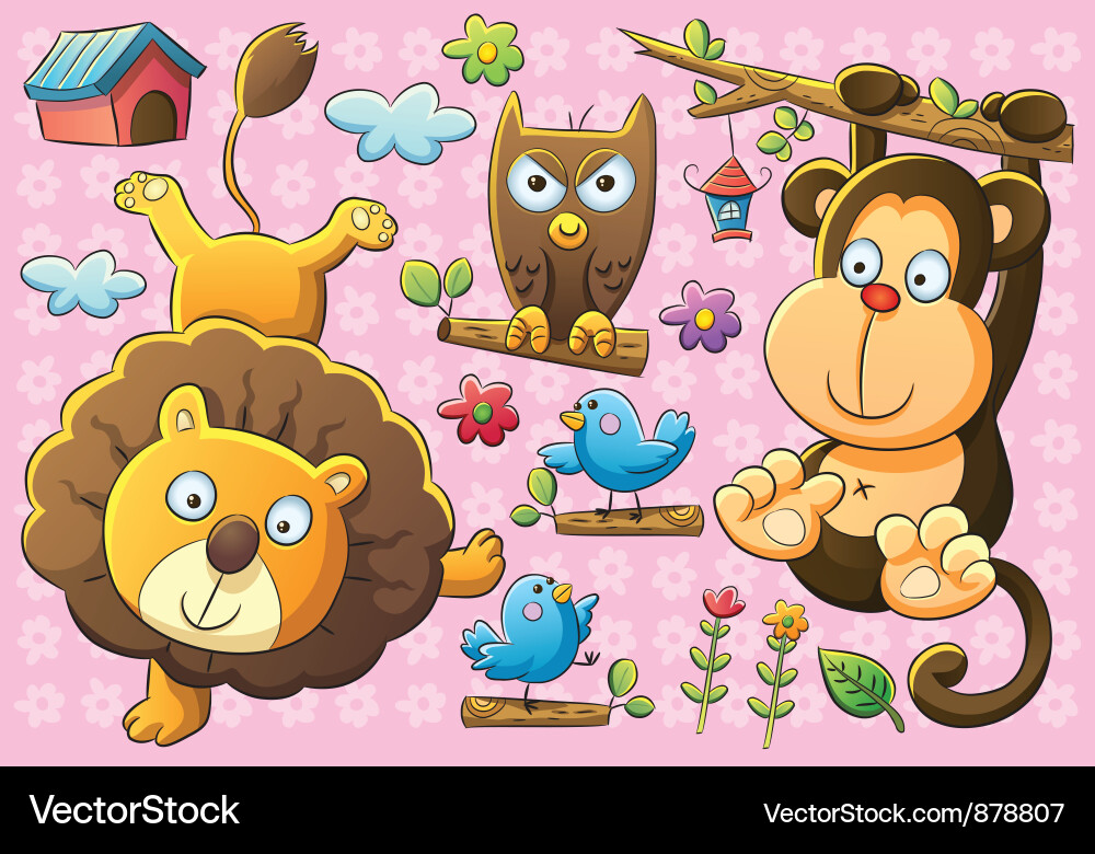 Cute animals Royalty Free Vector Image - VectorStock